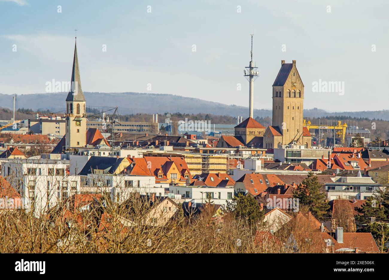 Town view protestant church hi-res stock photography and images - Alamy