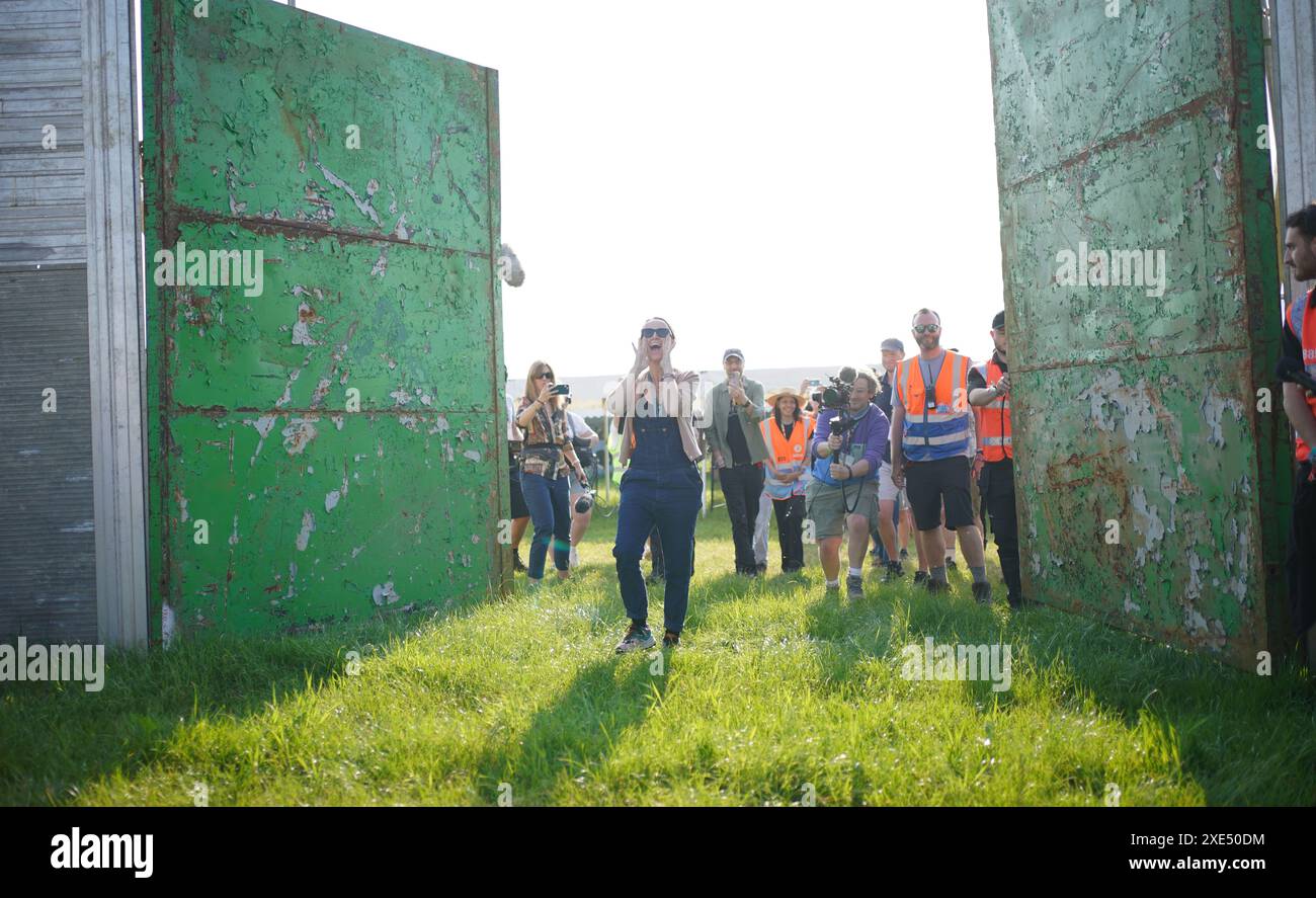 Emily Eavis opens the gates on the first day of the Glastonbury ...