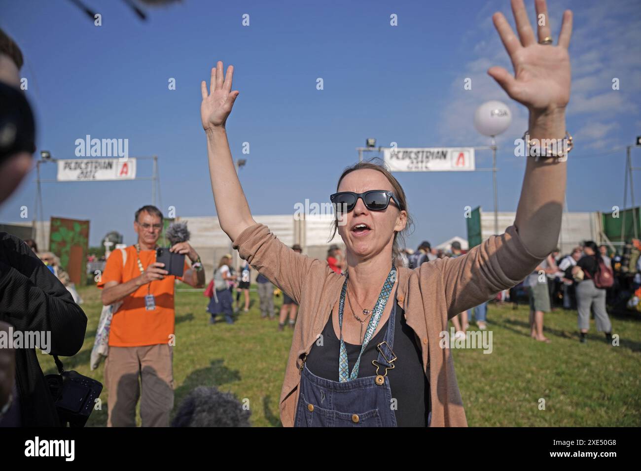 Emily Eavis opens the gates on the first day of the Glastonbury ...