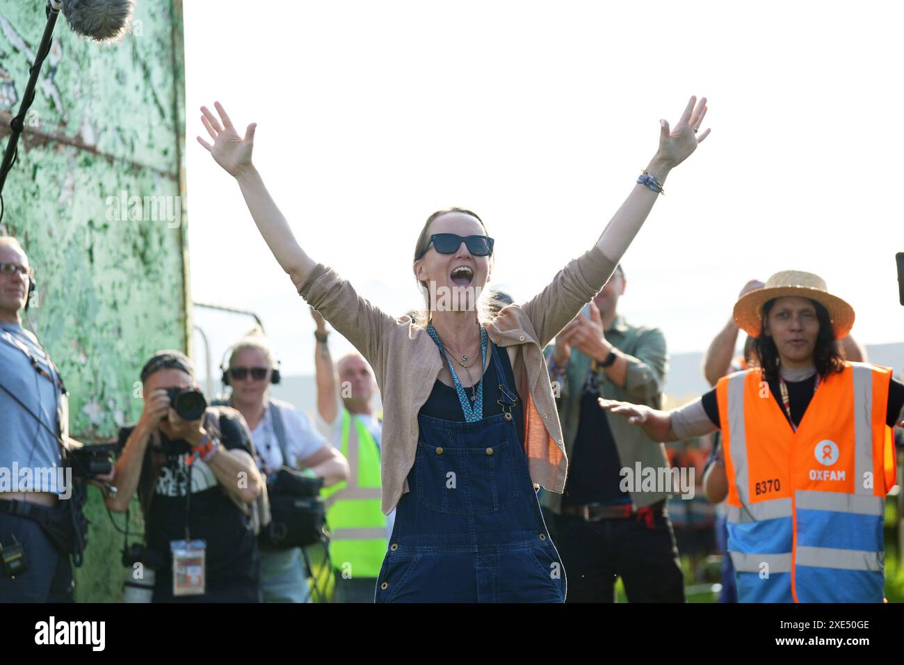 Emily Eavis opens the gates on the first day of the Glastonbury ...
