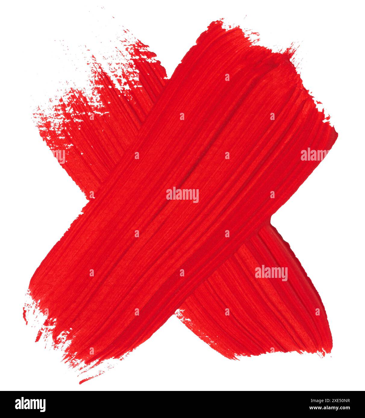 Red paint brush strokes crosswise on isolated background Stock Photo ...