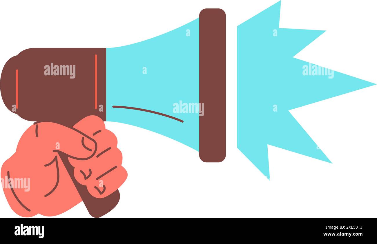 Human hand holding megaphone concept of marketing advertising icon ...