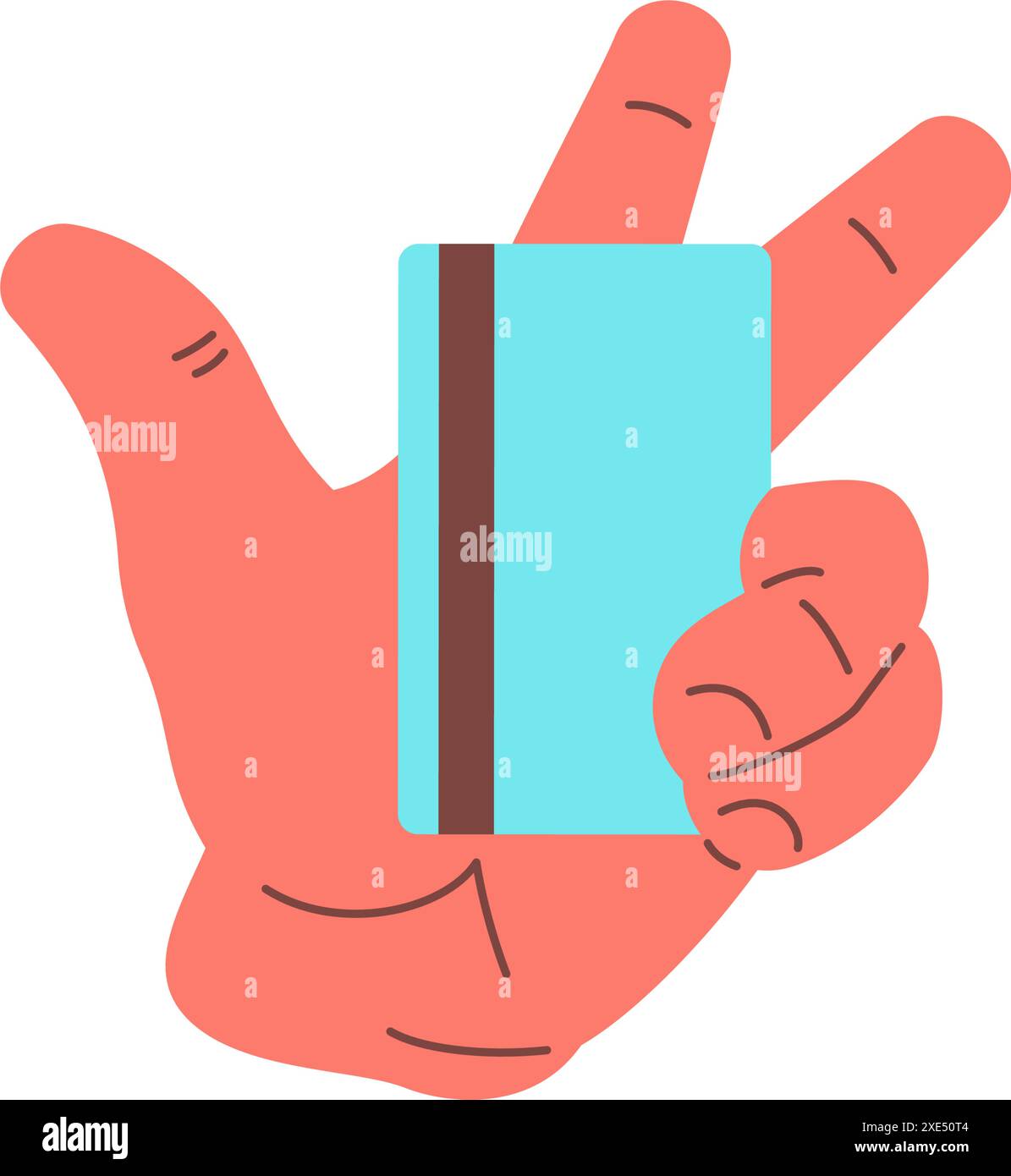 Human hand showing plastic banking credit debit card icon vector flat ...