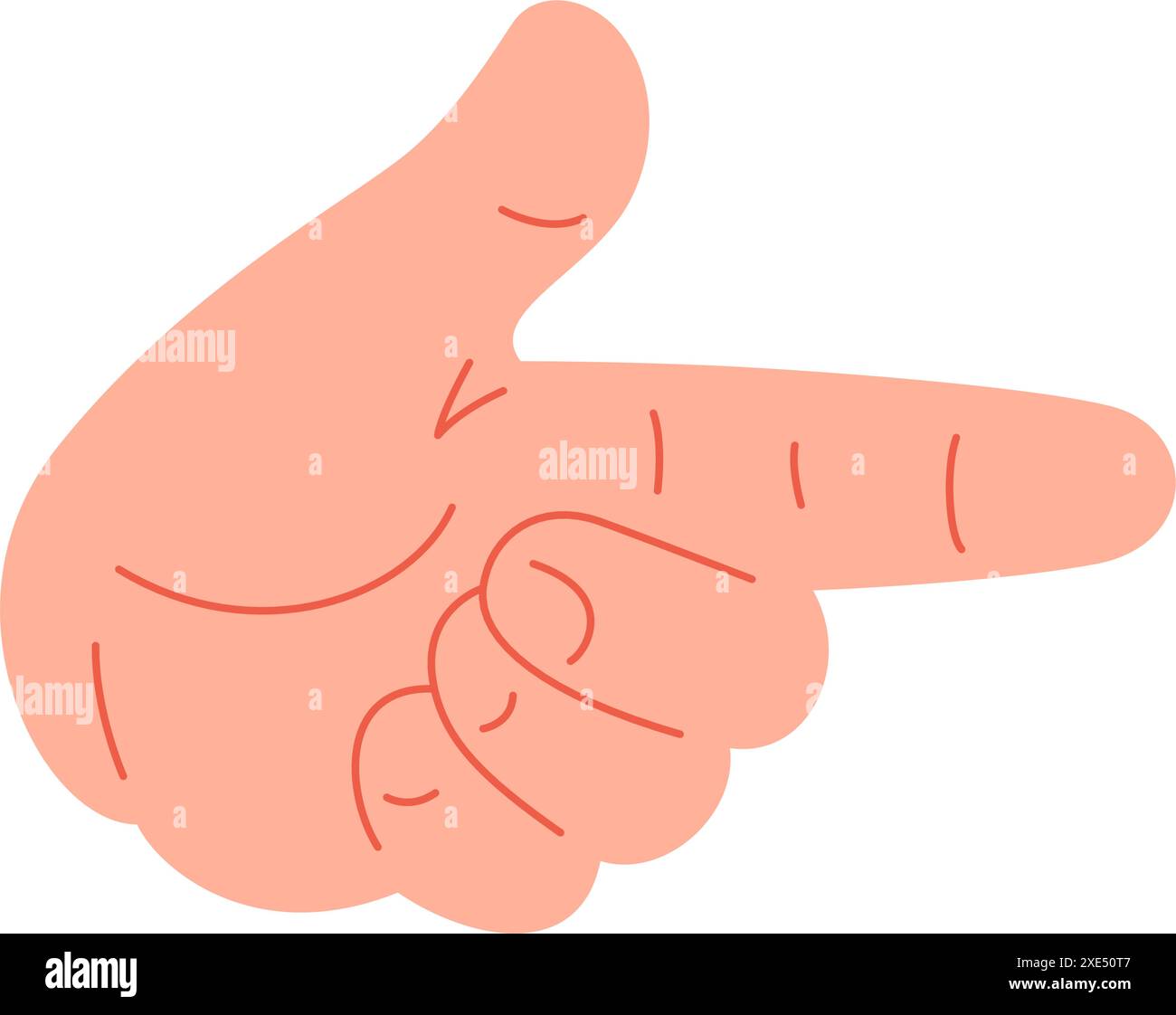 Male hand pointing forefinger index finger and thumb side gesture icon vector flat illustration ...