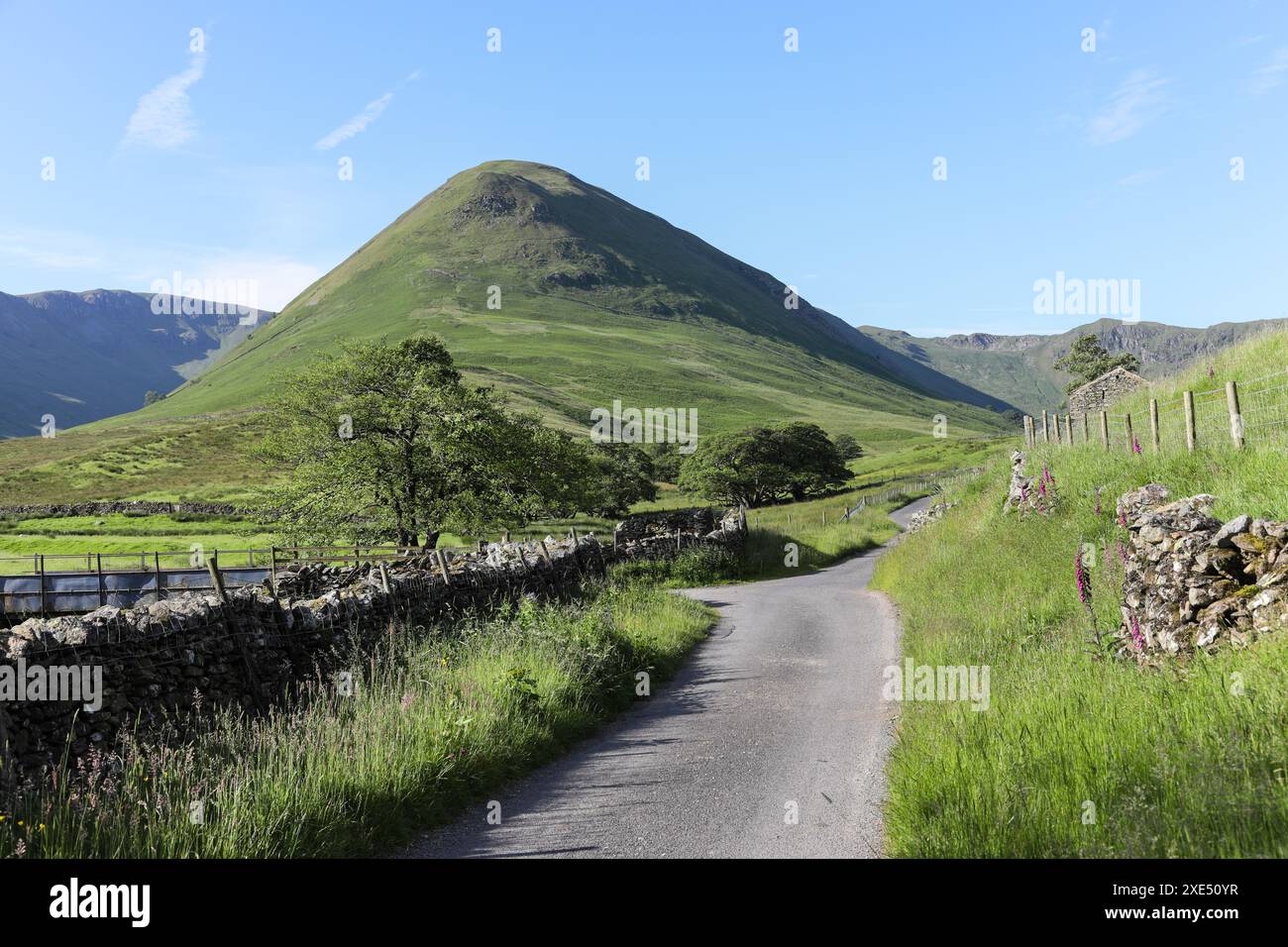 The view along Martindale towards the mountain known as the Nab in ...
