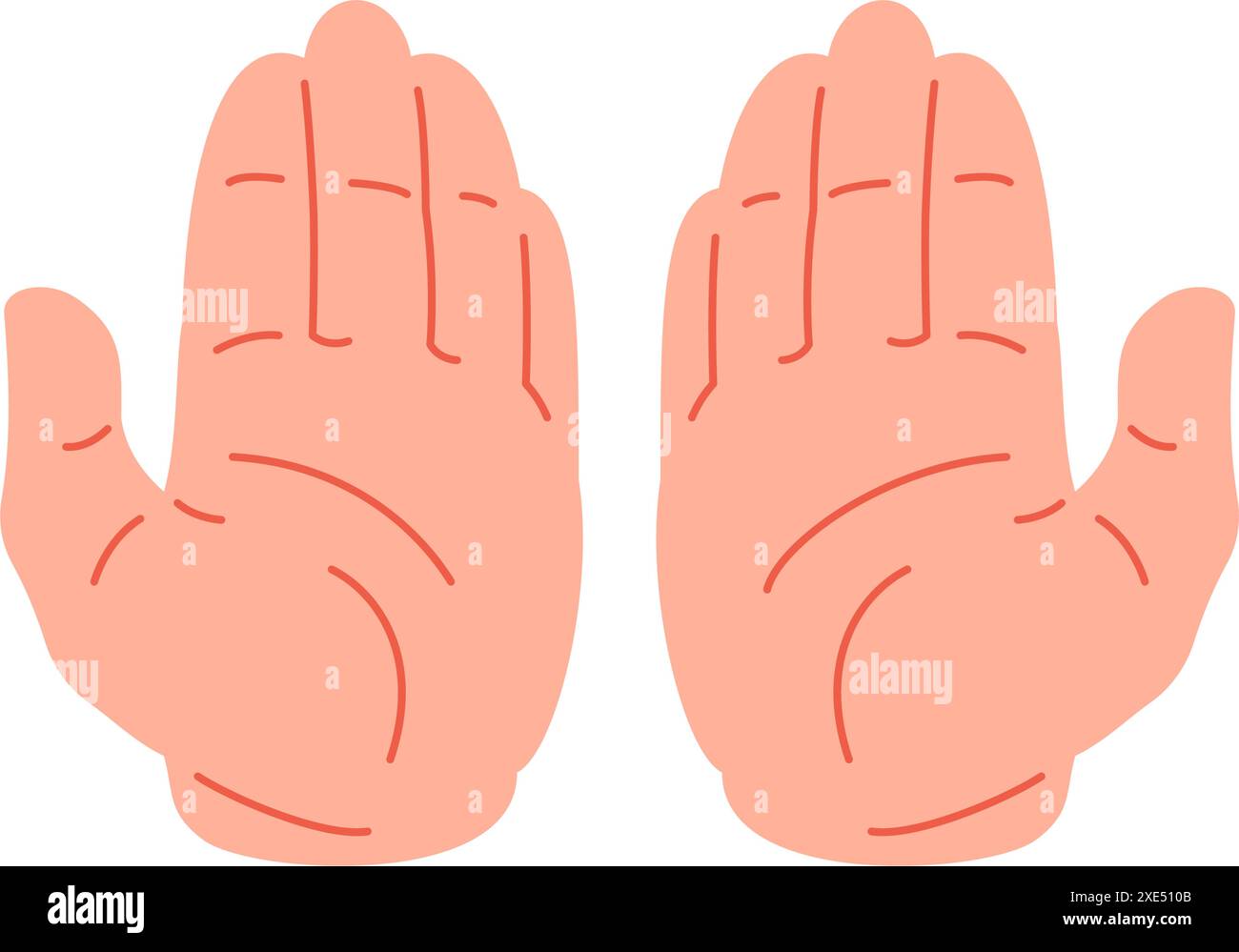 Two human hands with open palms praying asking help gesture icon vector ...