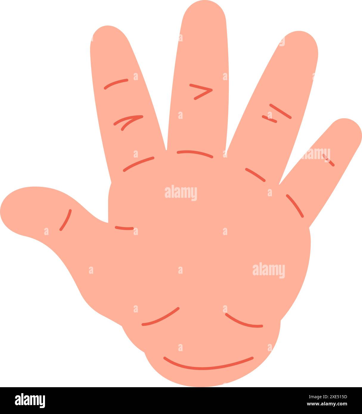 Human hand with open palm waving greeting hi hello gesture icon vector ...