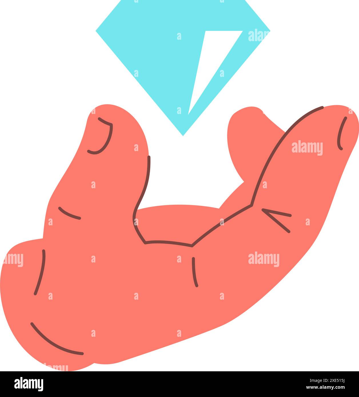 Human hand with brilliant diamond precious gem treasure icon vector ...
