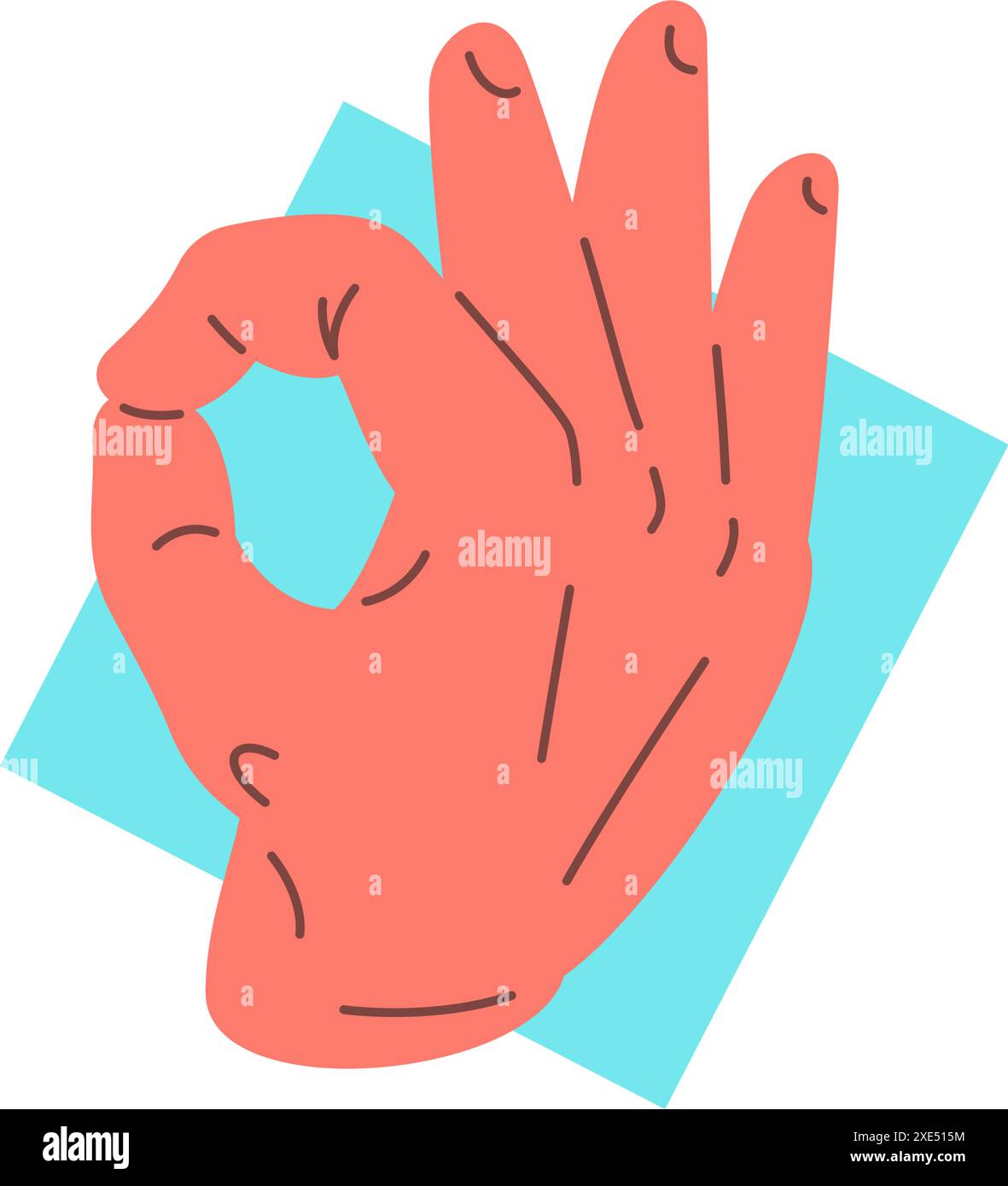 Human hand showing ok okay all right approval gesture icon vector flat ...