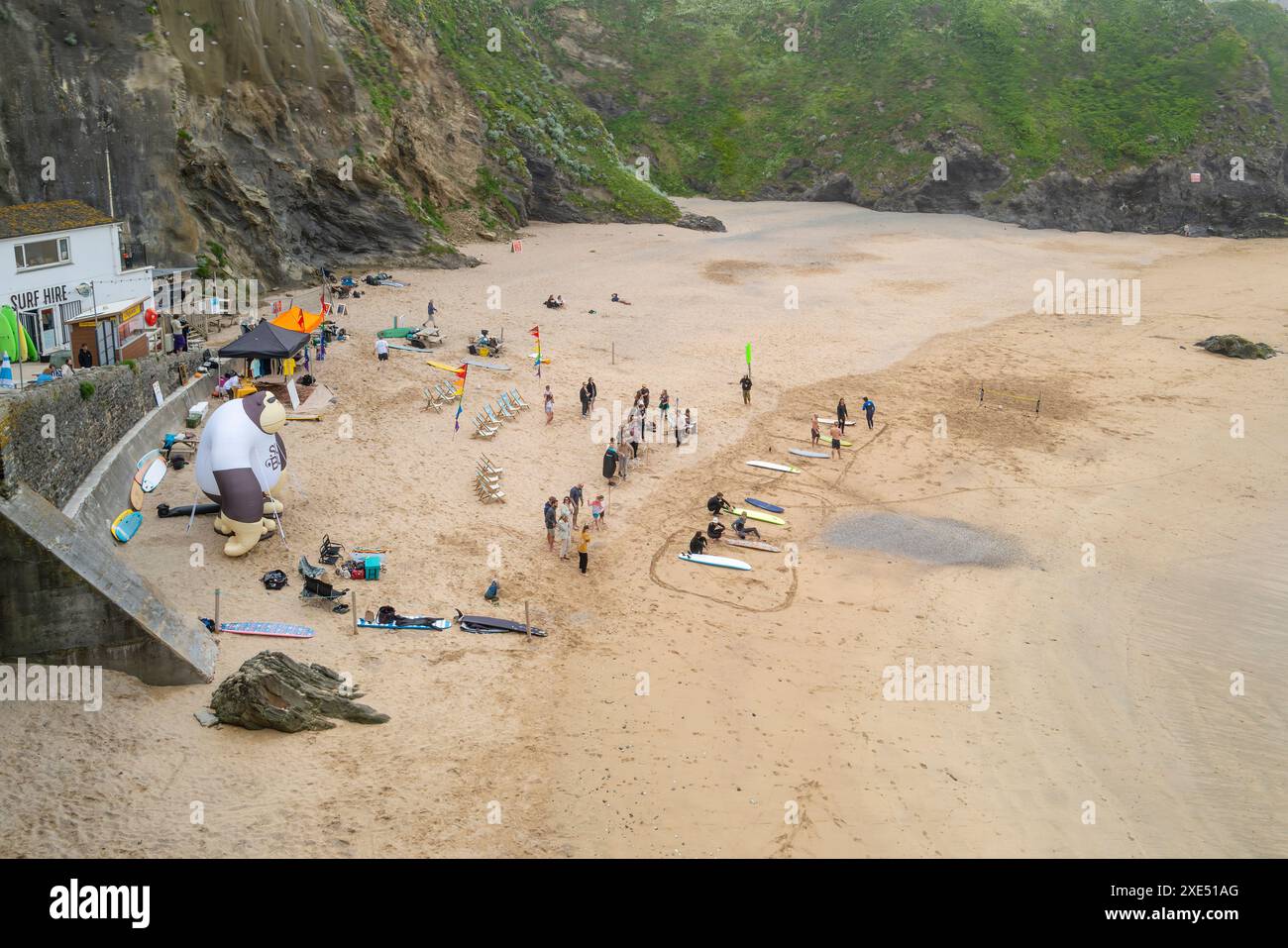 An overhead view of the Sand Bandit Showdown surfing competition at Gt ...