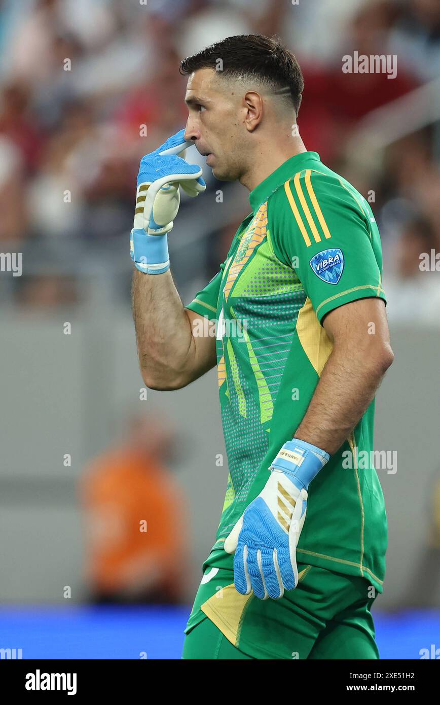 Argentina s goalkeeper Emiliano Martinez gestures during the Copa ...