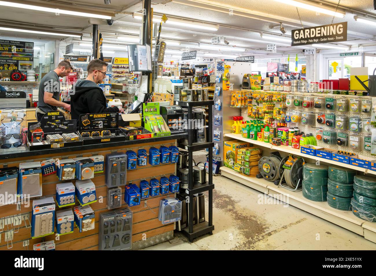 The interior of a DIY trade centre shop store in Cornwall in the UK ...