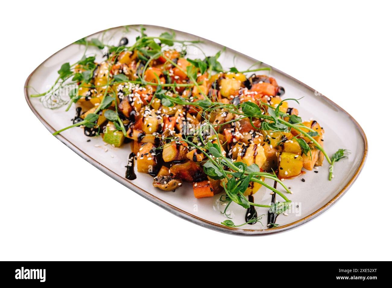 Grilled colorful vegetables with soy sauce Stock Photo - Alamy