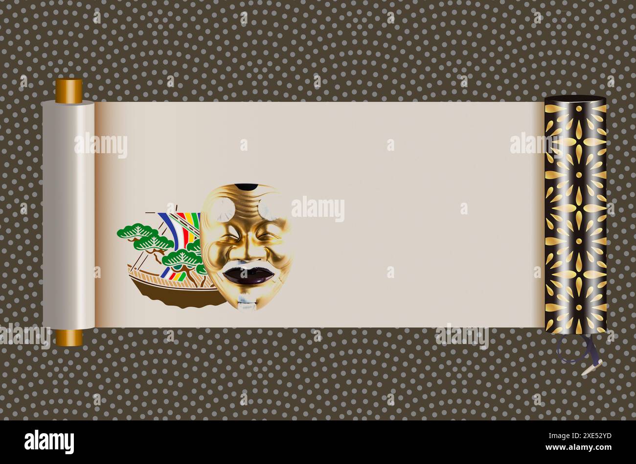 Old man and picture scroll Stock Photo - Alamy