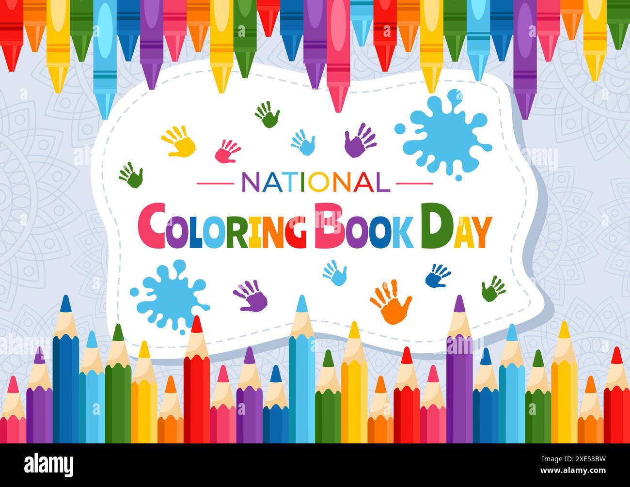 National Coloring Book Day Vector Illustration for August 2nd featuring ...