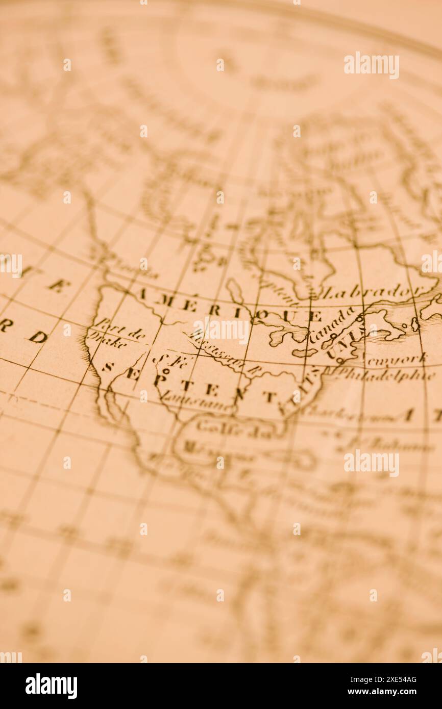 Old map North America Stock Photo - Alamy