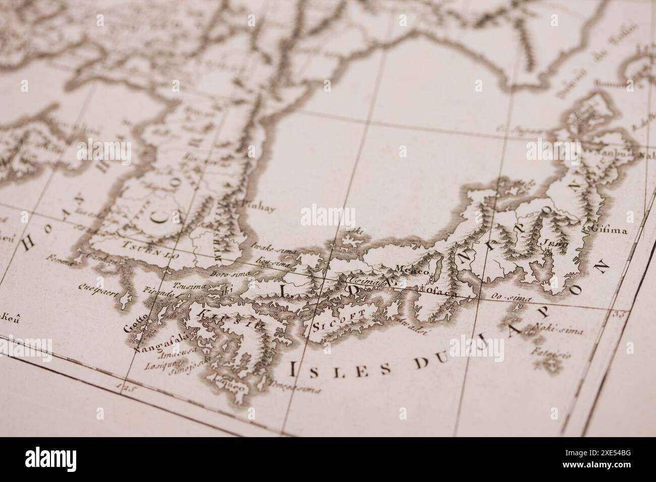 Old map Japan Stock Photo - Alamy