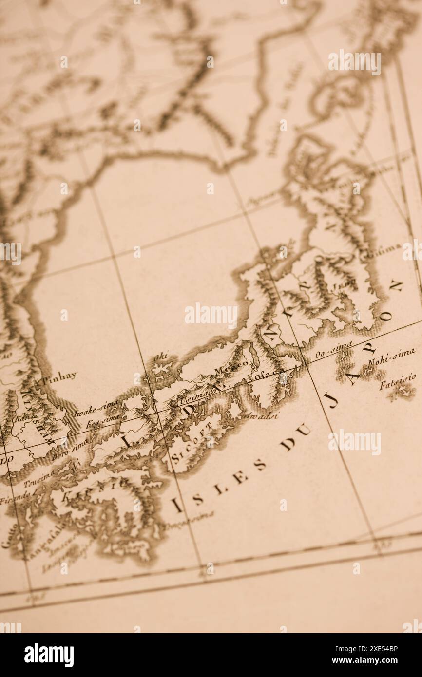 Old map Japan Stock Photo - Alamy