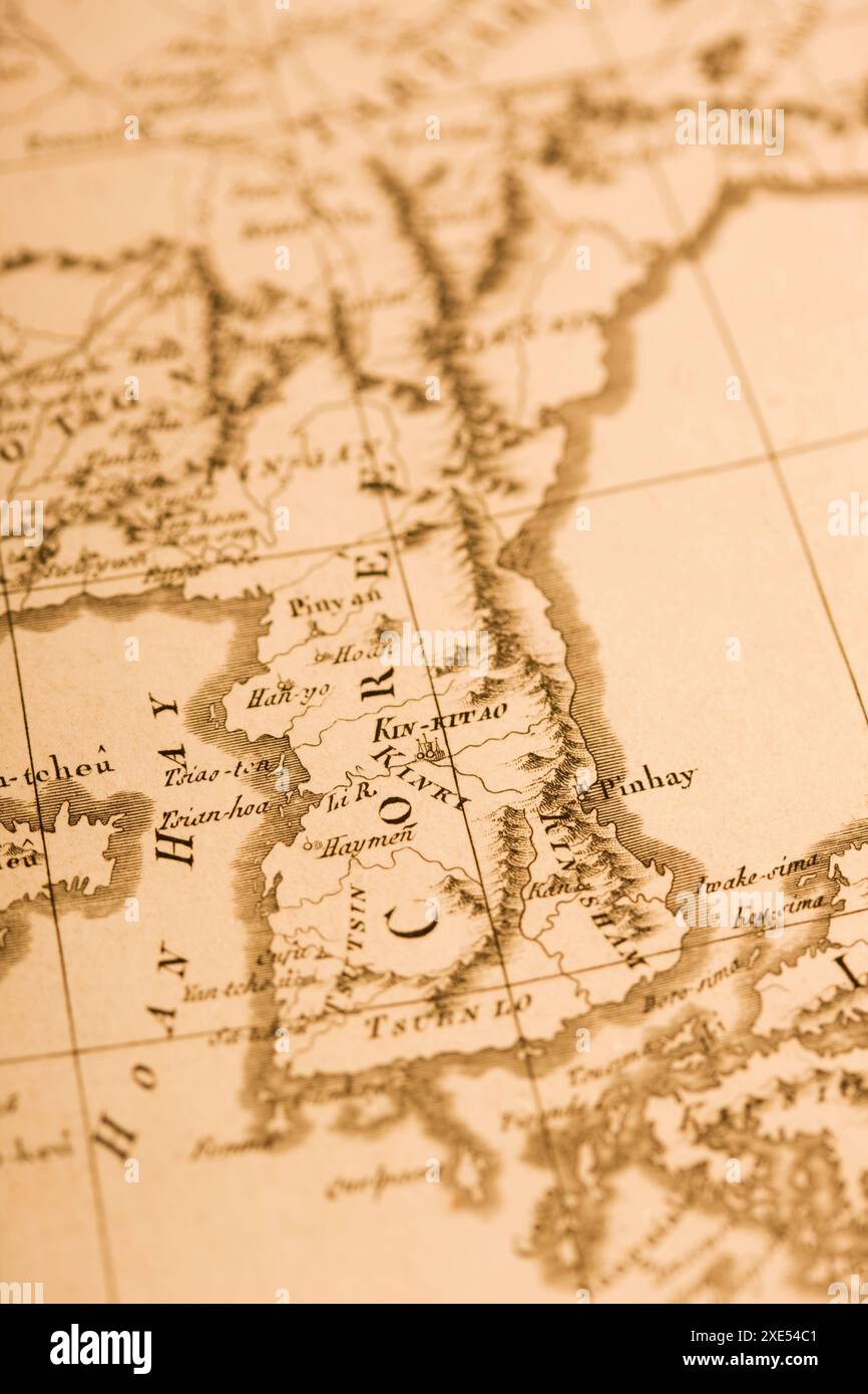Map of korean peninsula hi-res stock photography and images - Alamy