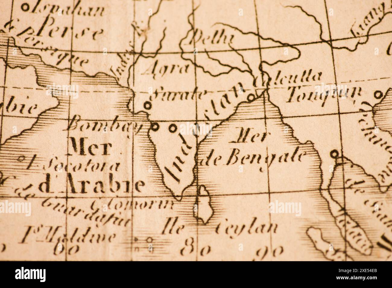 Old map India Stock Photo - Alamy