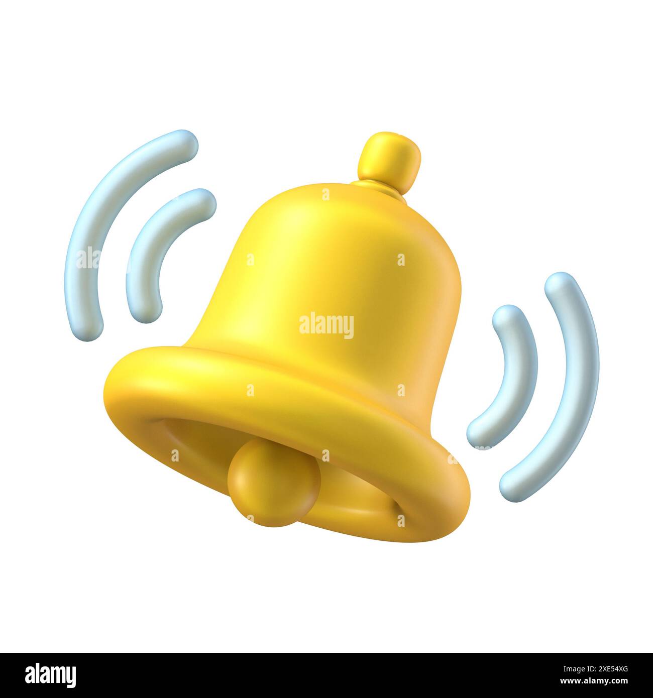 Notification bell with blue waves 3D Stock Photo - Alamy