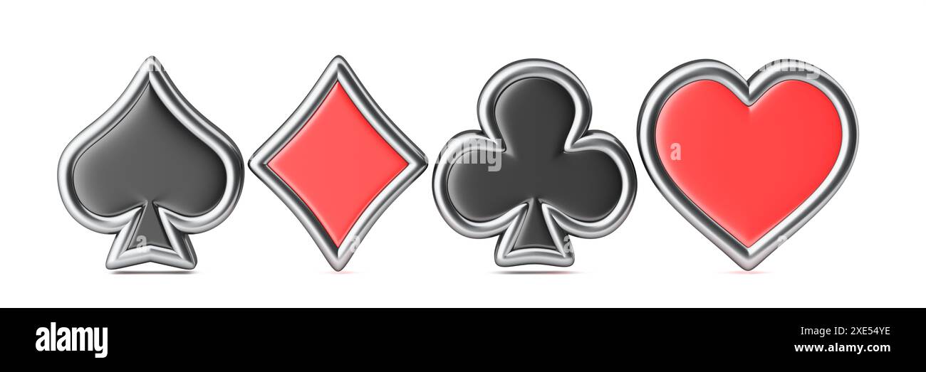 Playing card signs 3D Stock Photo - Alamy