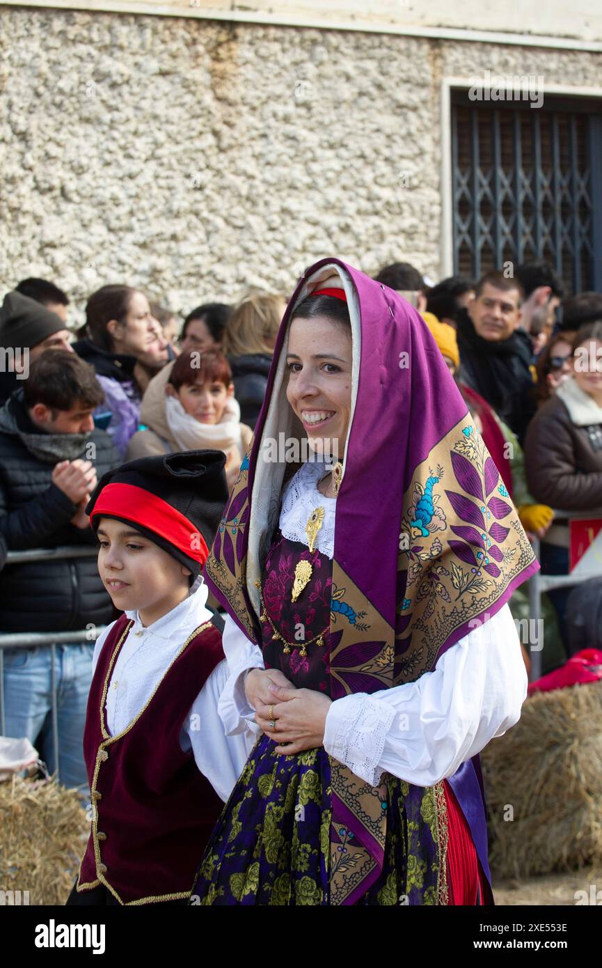 11 February 2024 – Italy, Sardinia, Oristano, During the costume ...