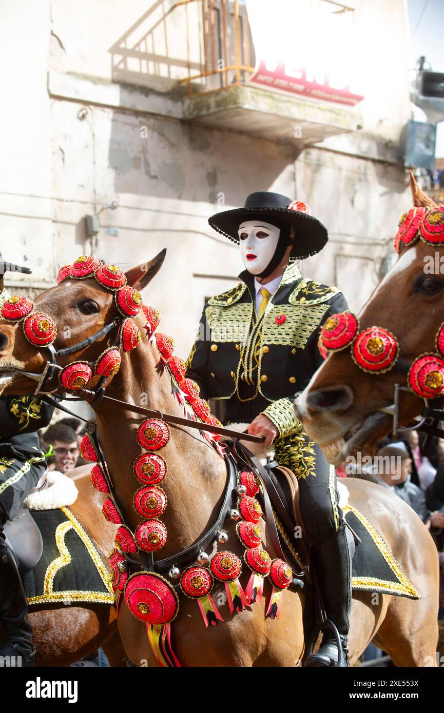 11 February 2024 – Italy, Sardinia, Oristano, During the costume ...