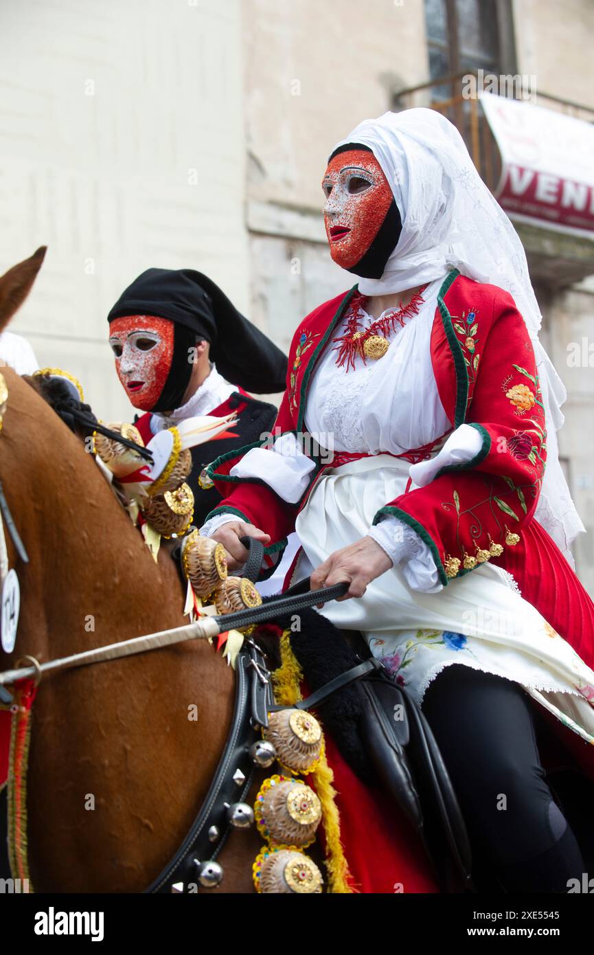 11 February 2024 – Italy, Sardinia, Oristano, During the costume ...