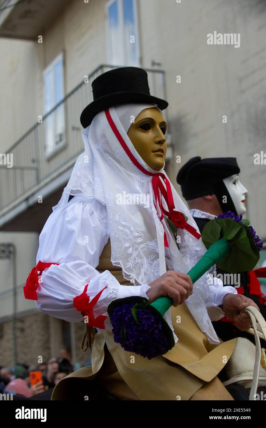 11 February 2024 – Italy, Sardinia, Oristano, During the costume ...