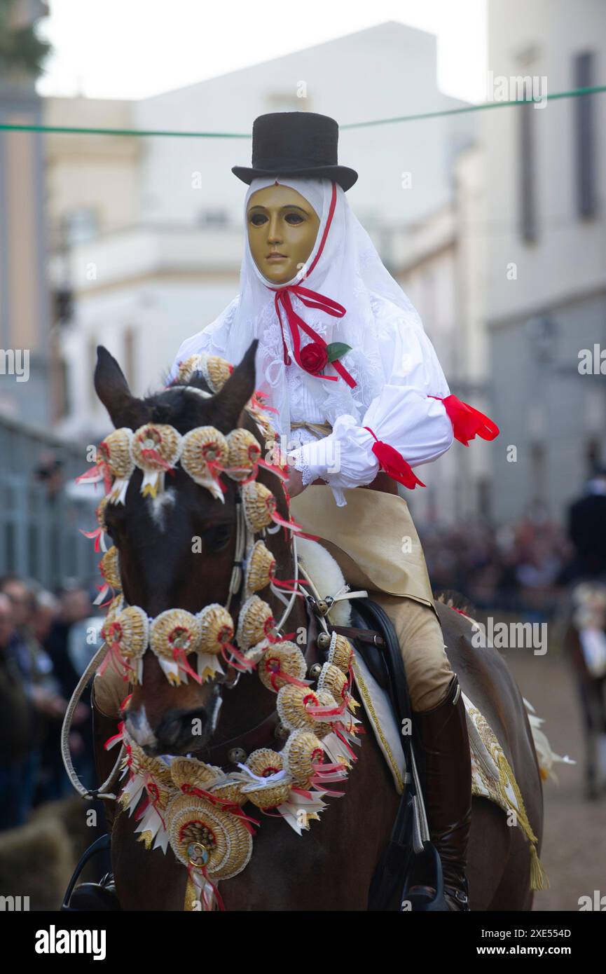 11 February 2024 – Italy, Sardinia, Oristano, During the costume ...