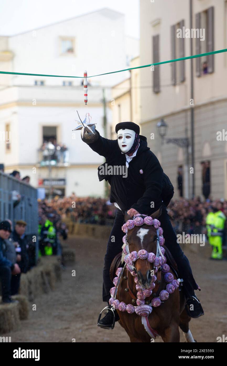 11 February 2024 – Italy, Sardinia, Oristano, During the costume ...