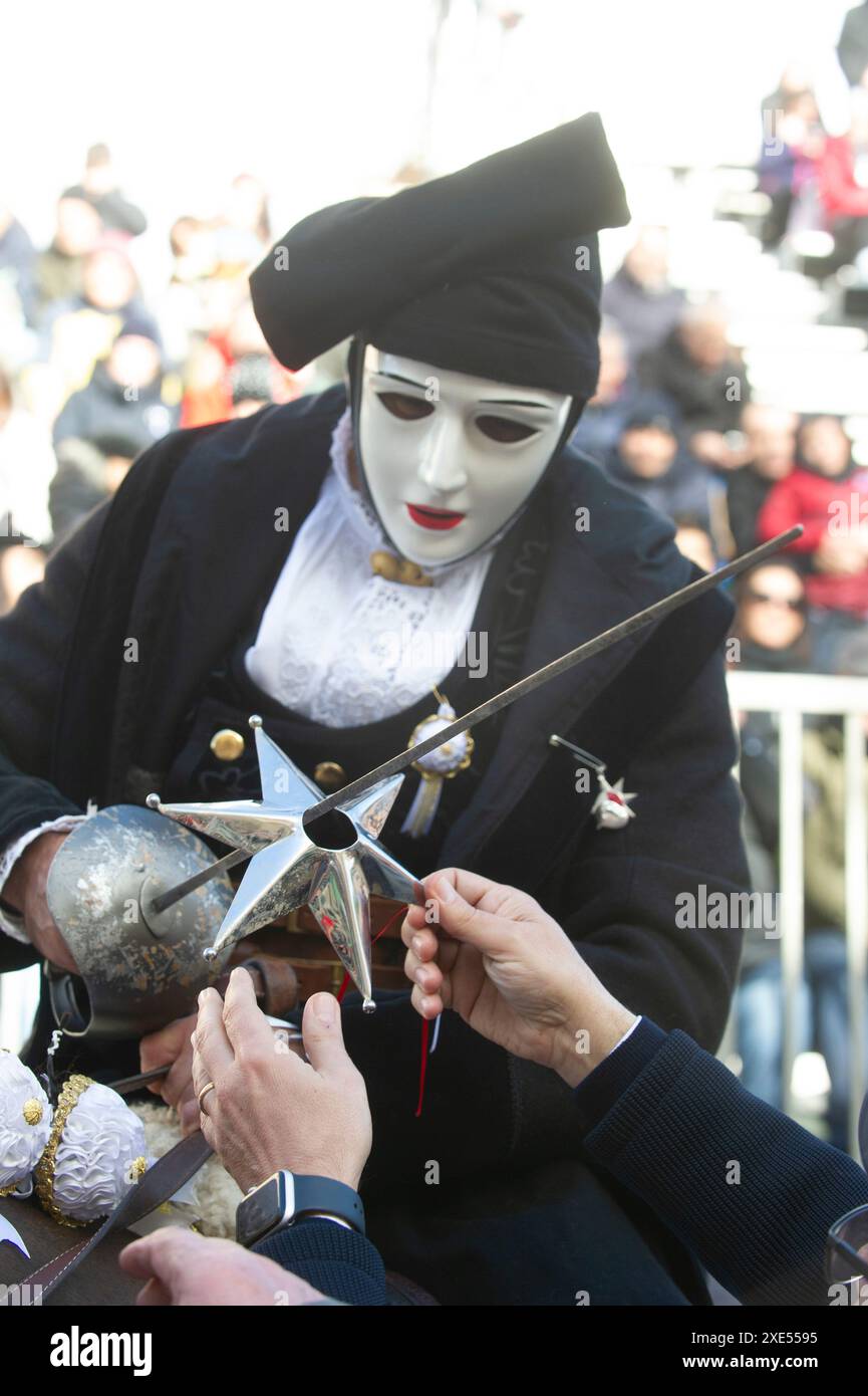 11 February 2024 – Italy, Sardinia, Oristano, During the costume ...