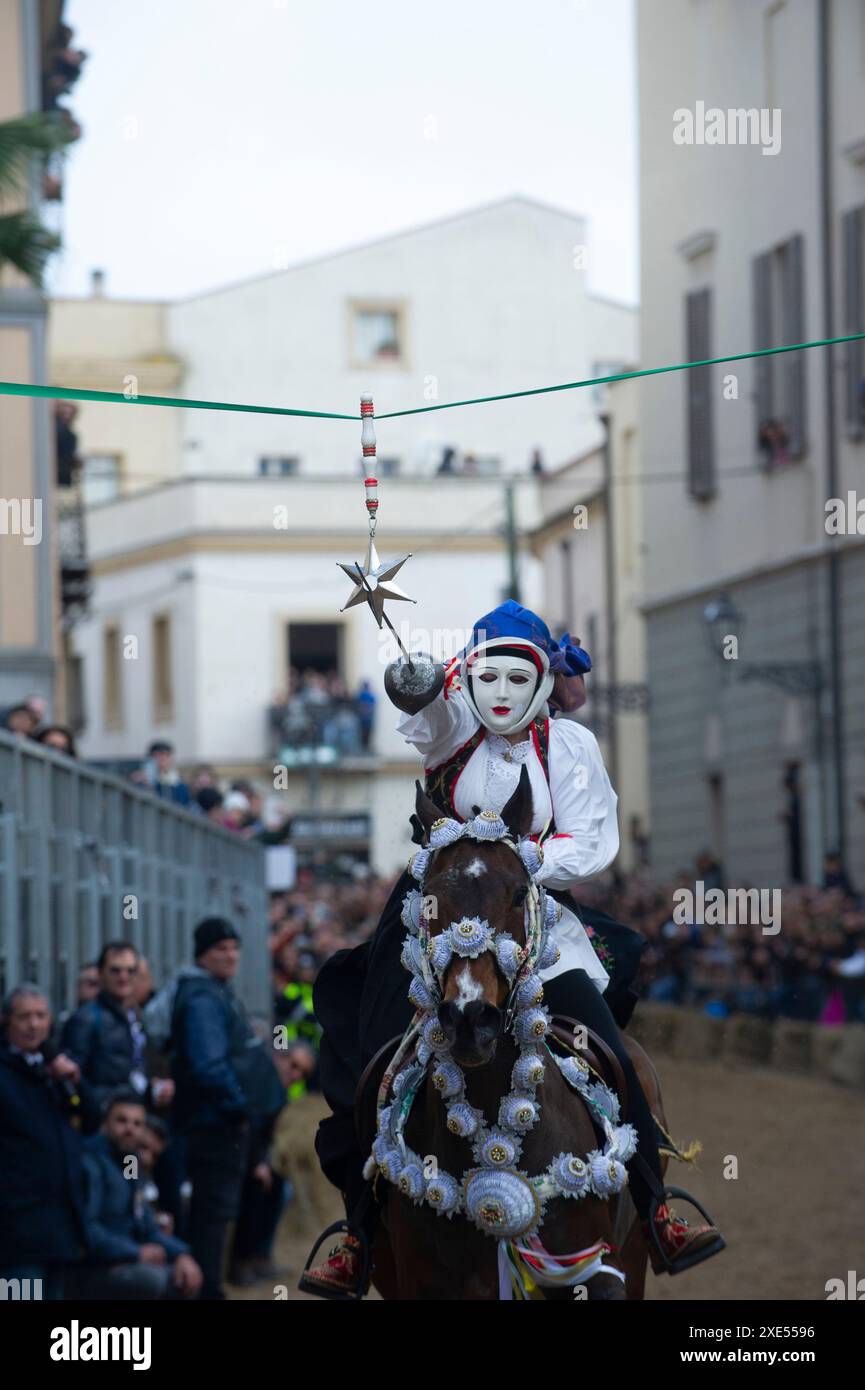 11 February 2024 – Italy, Sardinia, Oristano, During the costume ...