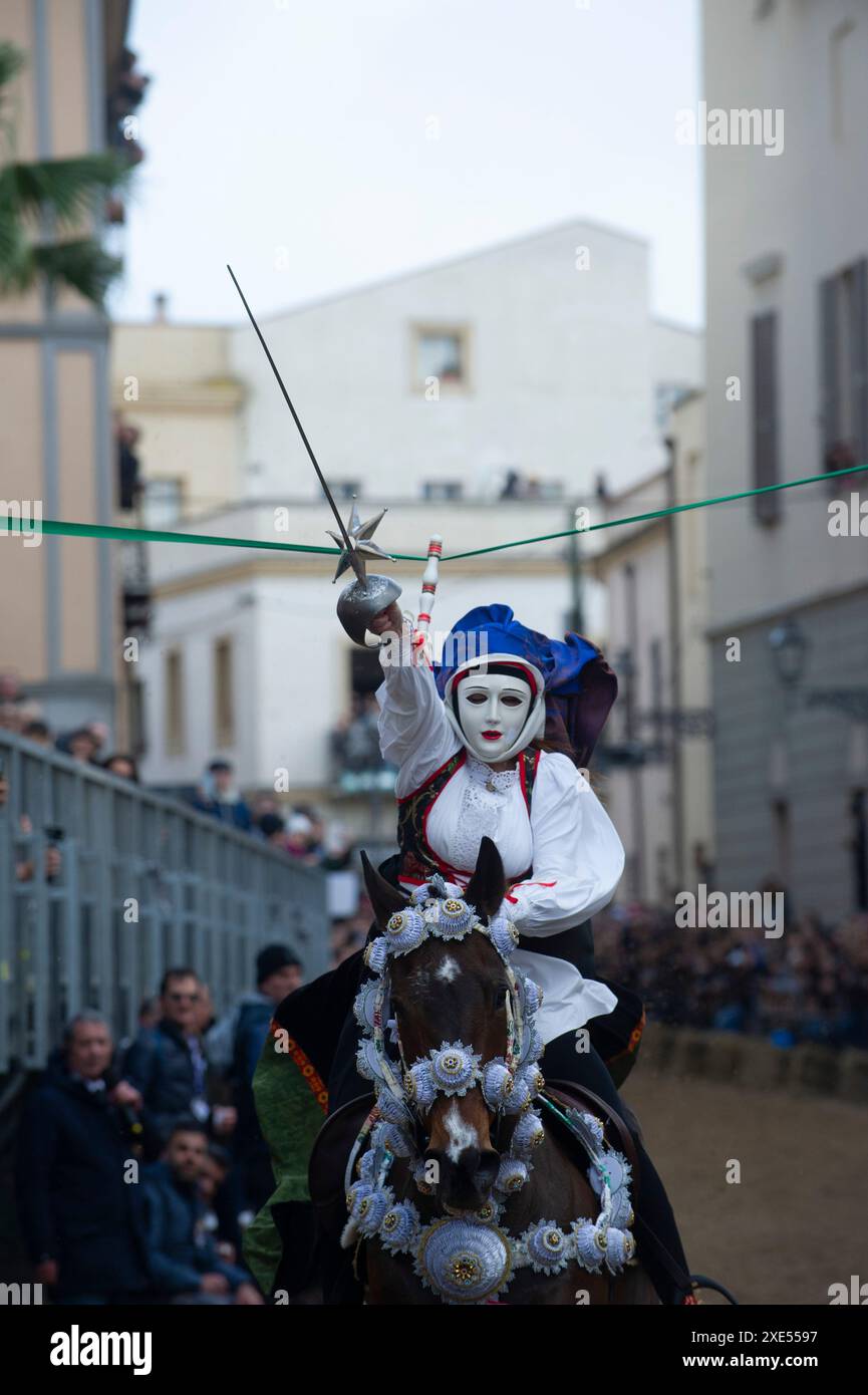 11 February 2024 – Italy, Sardinia, Oristano, During the costume ...