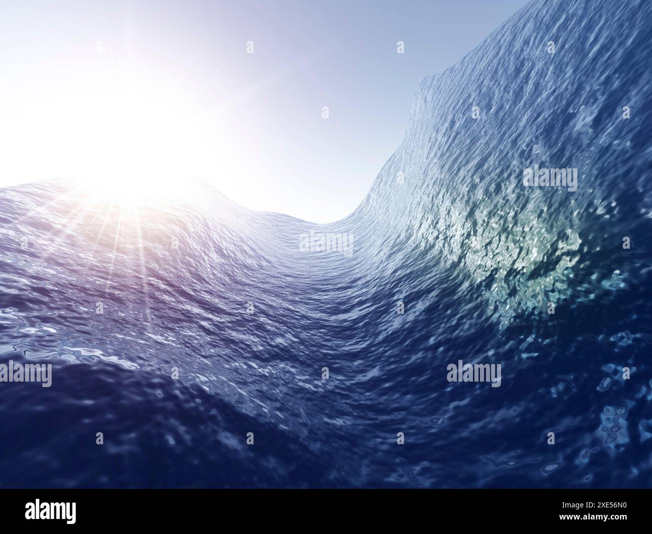 Large undulating waves and sunlight Stock Photo - Alamy