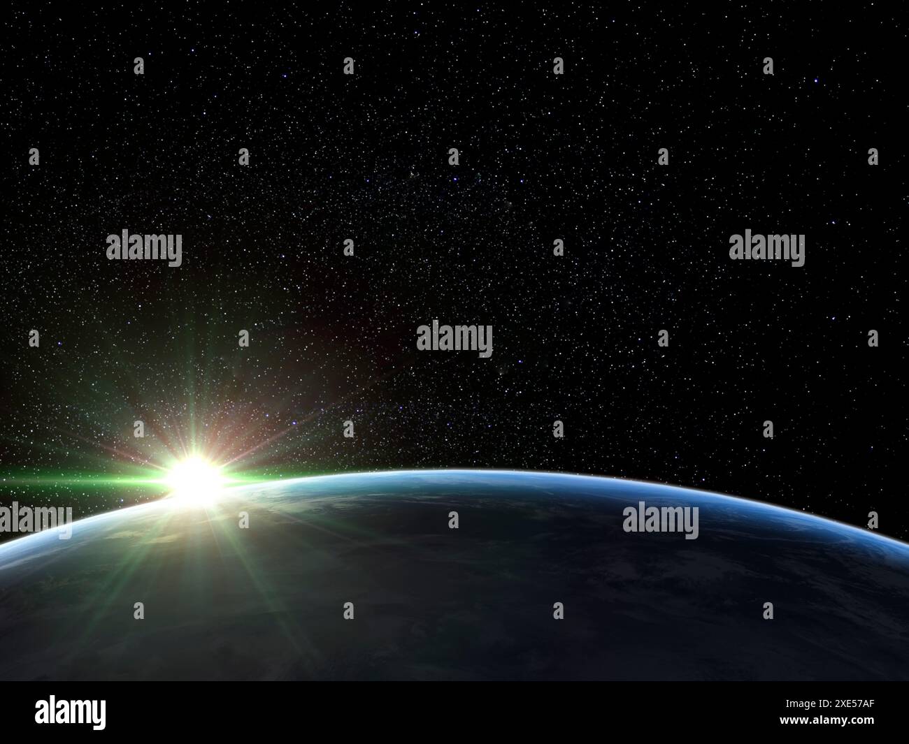 Earth and sun seen from space Stock Photo - Alamy