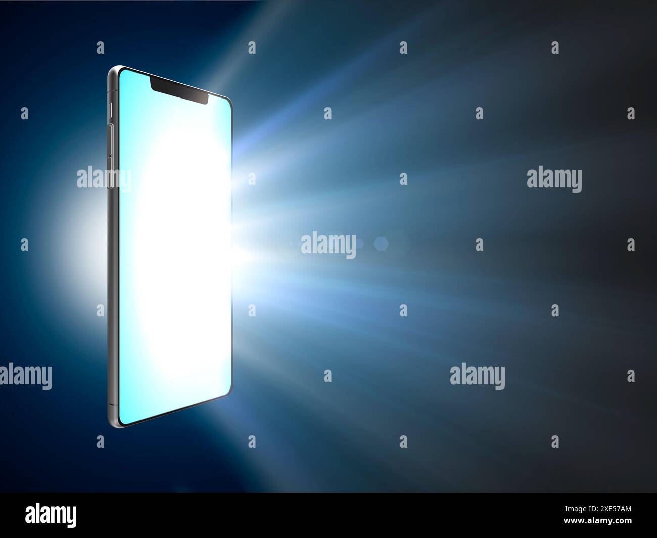 Smartphone screen emitting light Stock Photo - Alamy