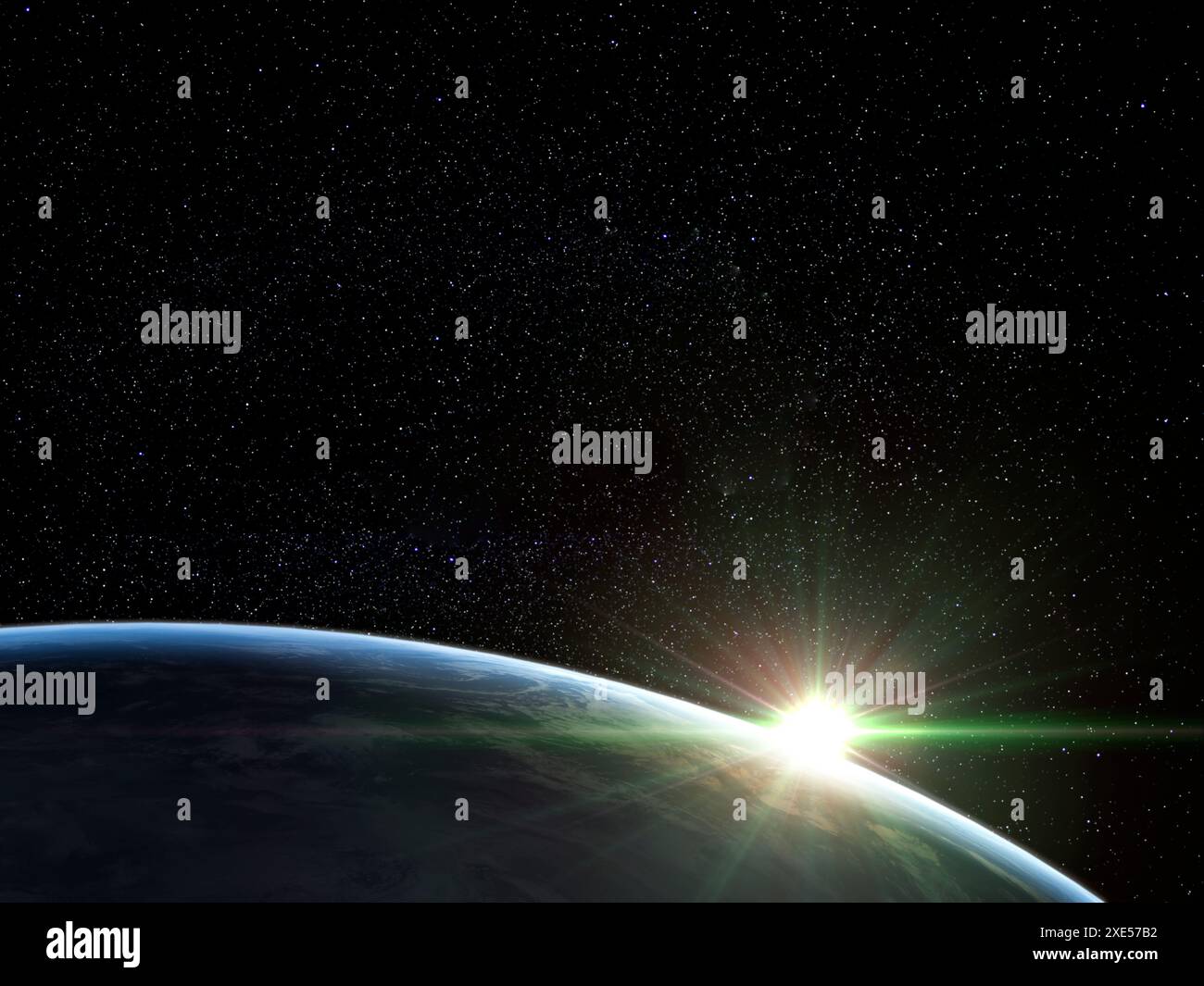 Earth and sun seen from space Stock Photo - Alamy
