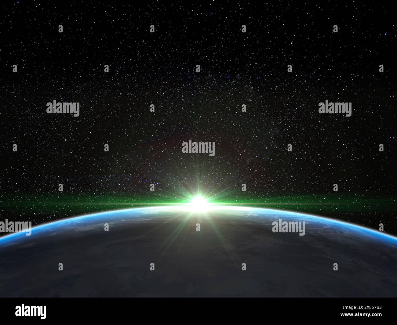 Earth and sun seen from space Stock Photo - Alamy