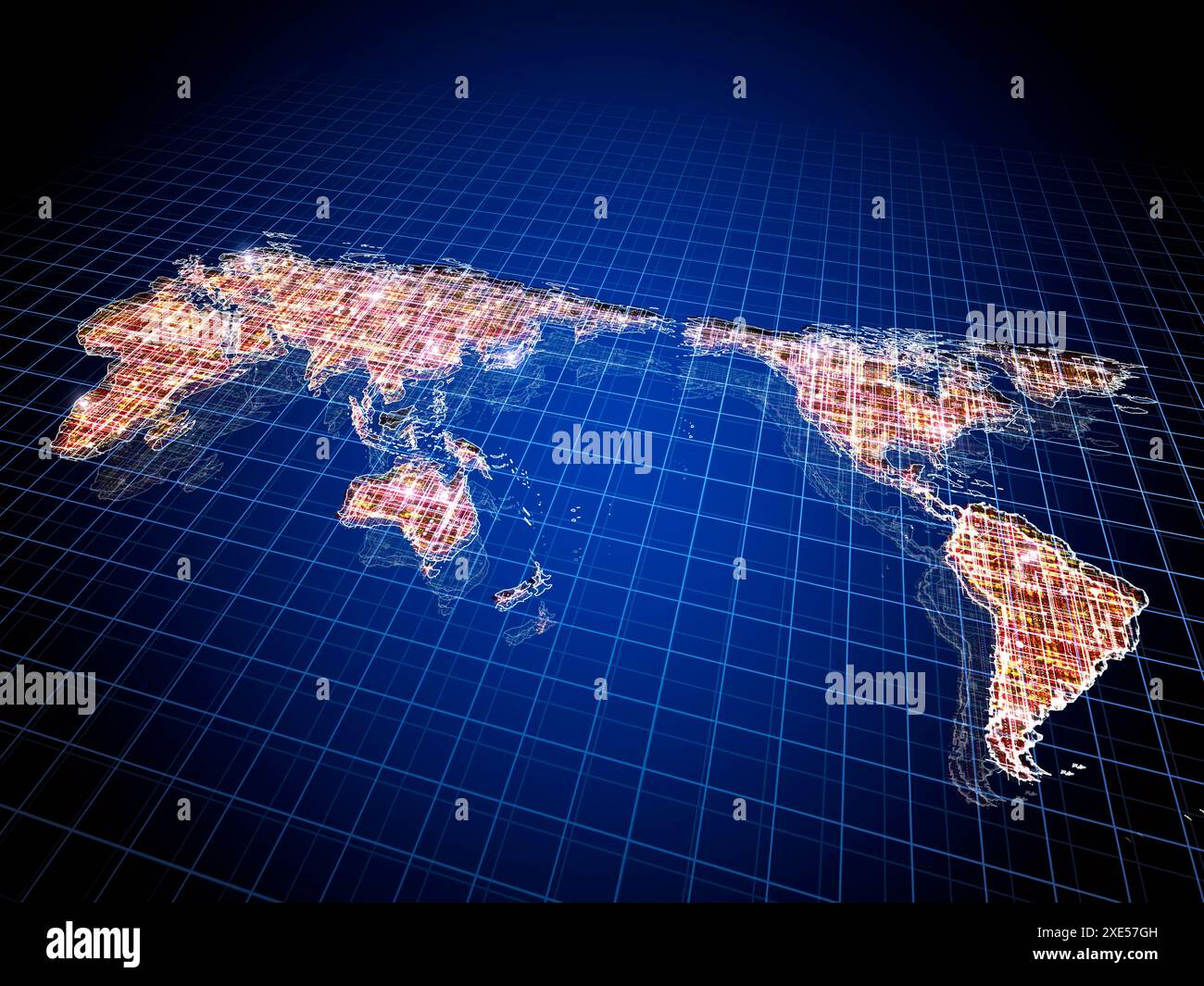 World map shaped by circuits Stock Photo - Alamy