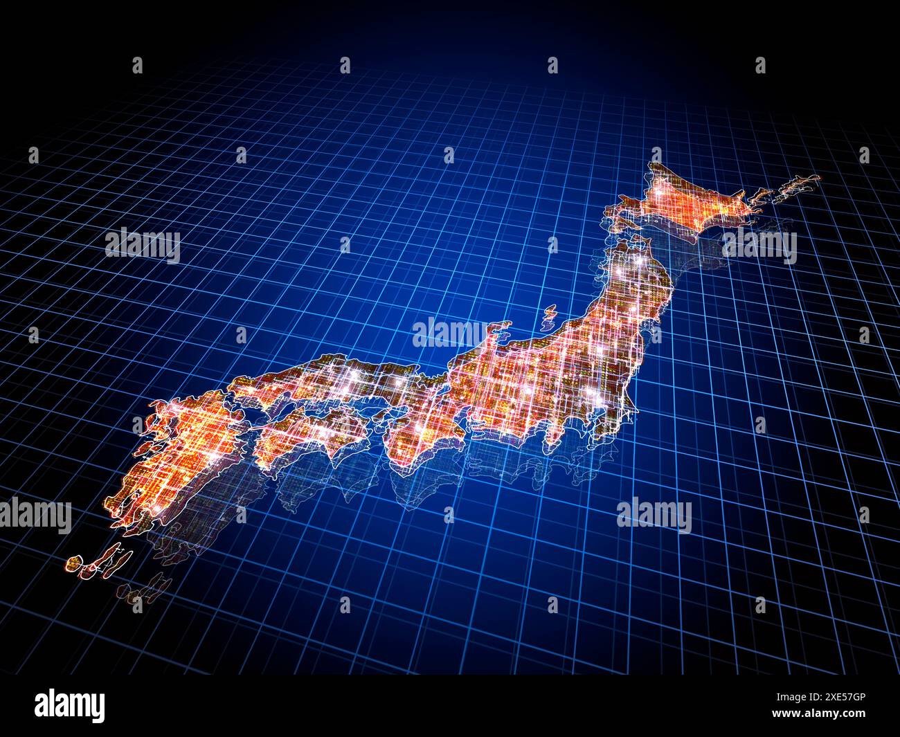 Map of Japan shaped by circuits Stock Photo - Alamy