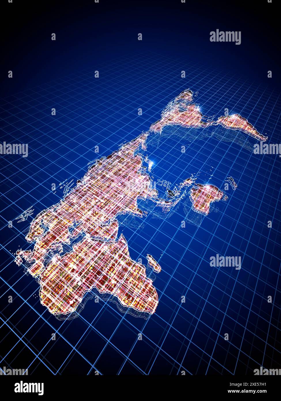 World map shaped by circuits Stock Photo - Alamy