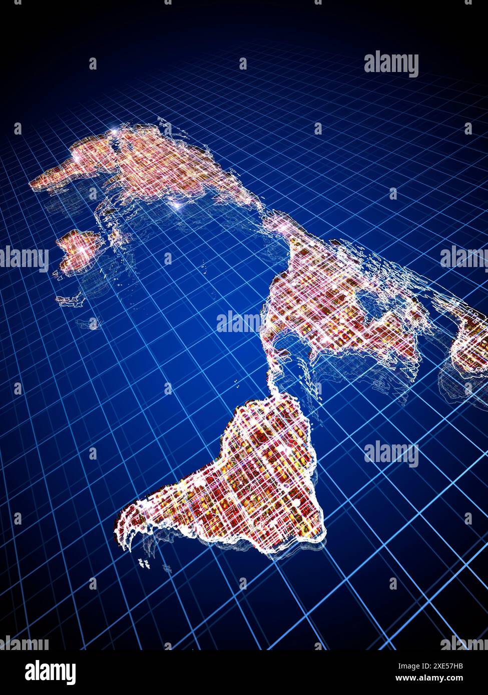 World map shaped by circuits Stock Photo - Alamy