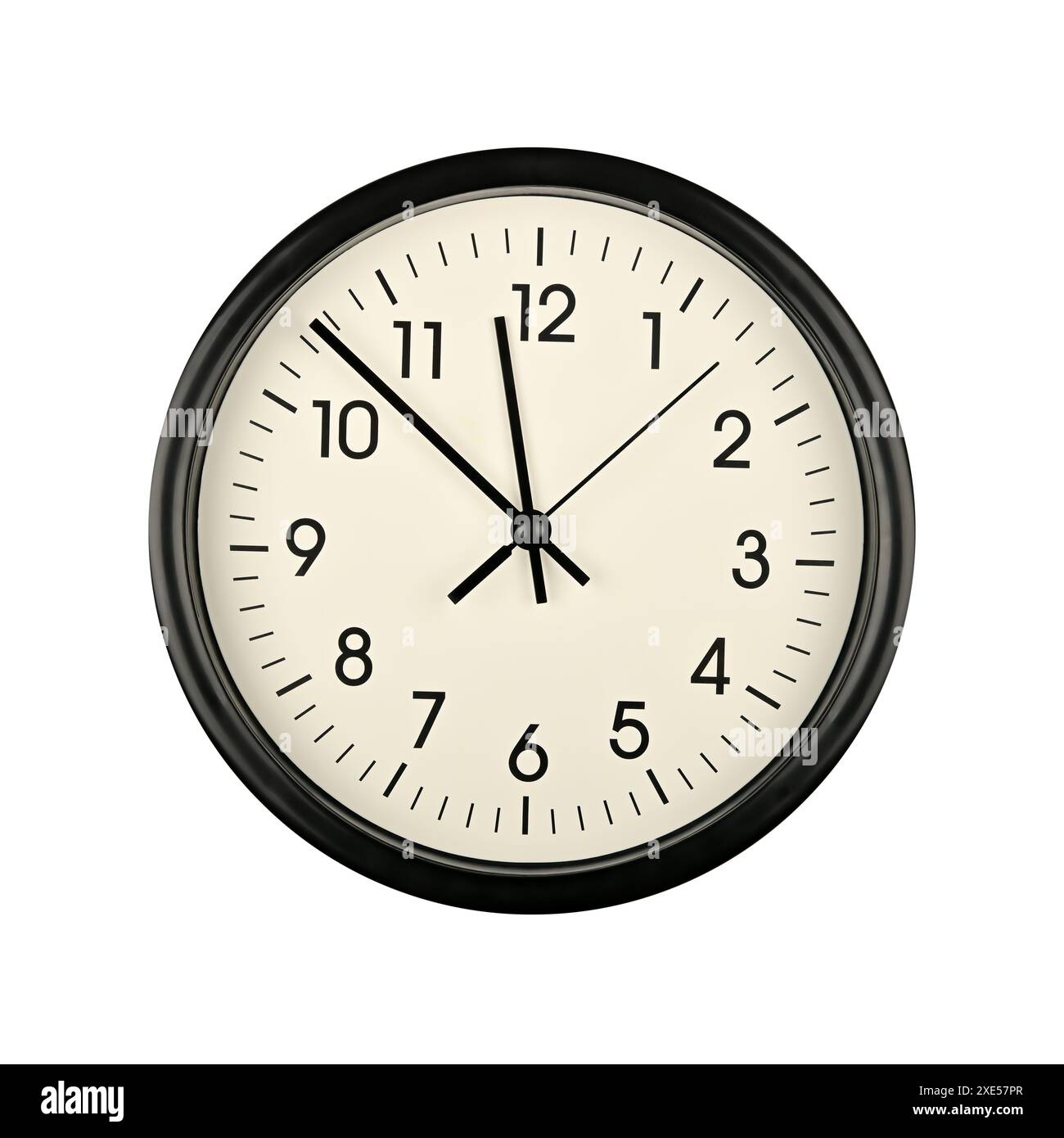 Black wall clock face isolated on white Stock Photo - Alamy