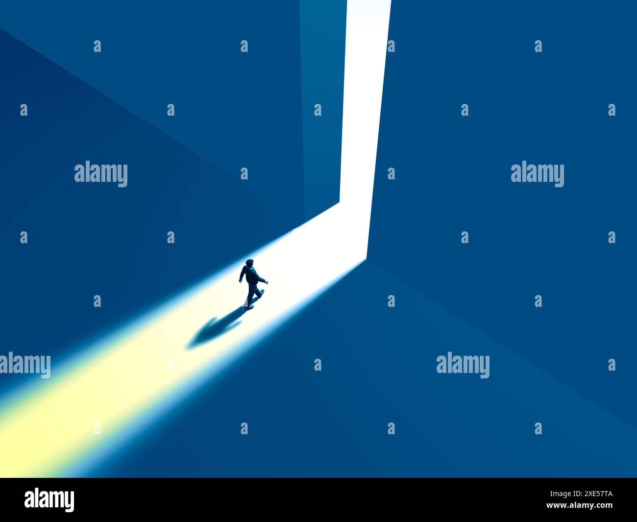 One man heading for the exit Stock Photo - Alamy