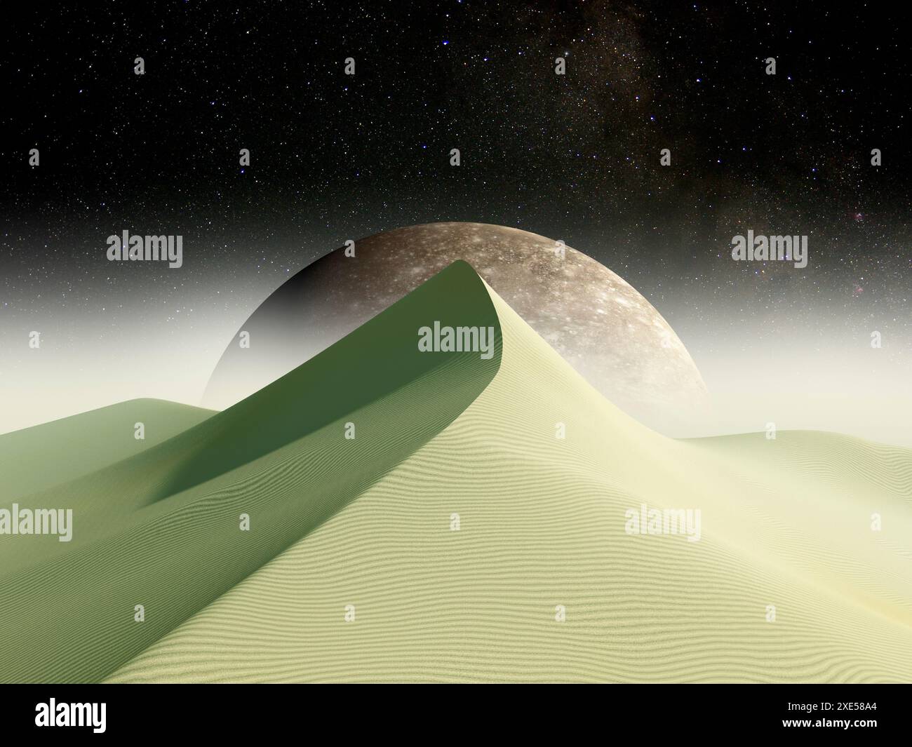 Desert and planets Stock Photo - Alamy