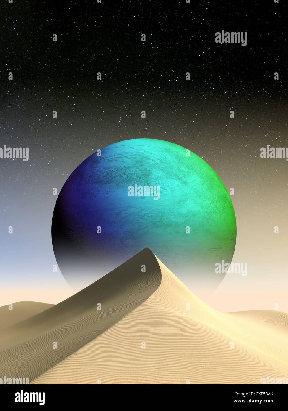 Desert and planets Stock Photo - Alamy