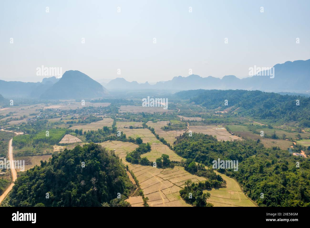 Panorama view of the karst mountain landscapes of the surroundings of ...