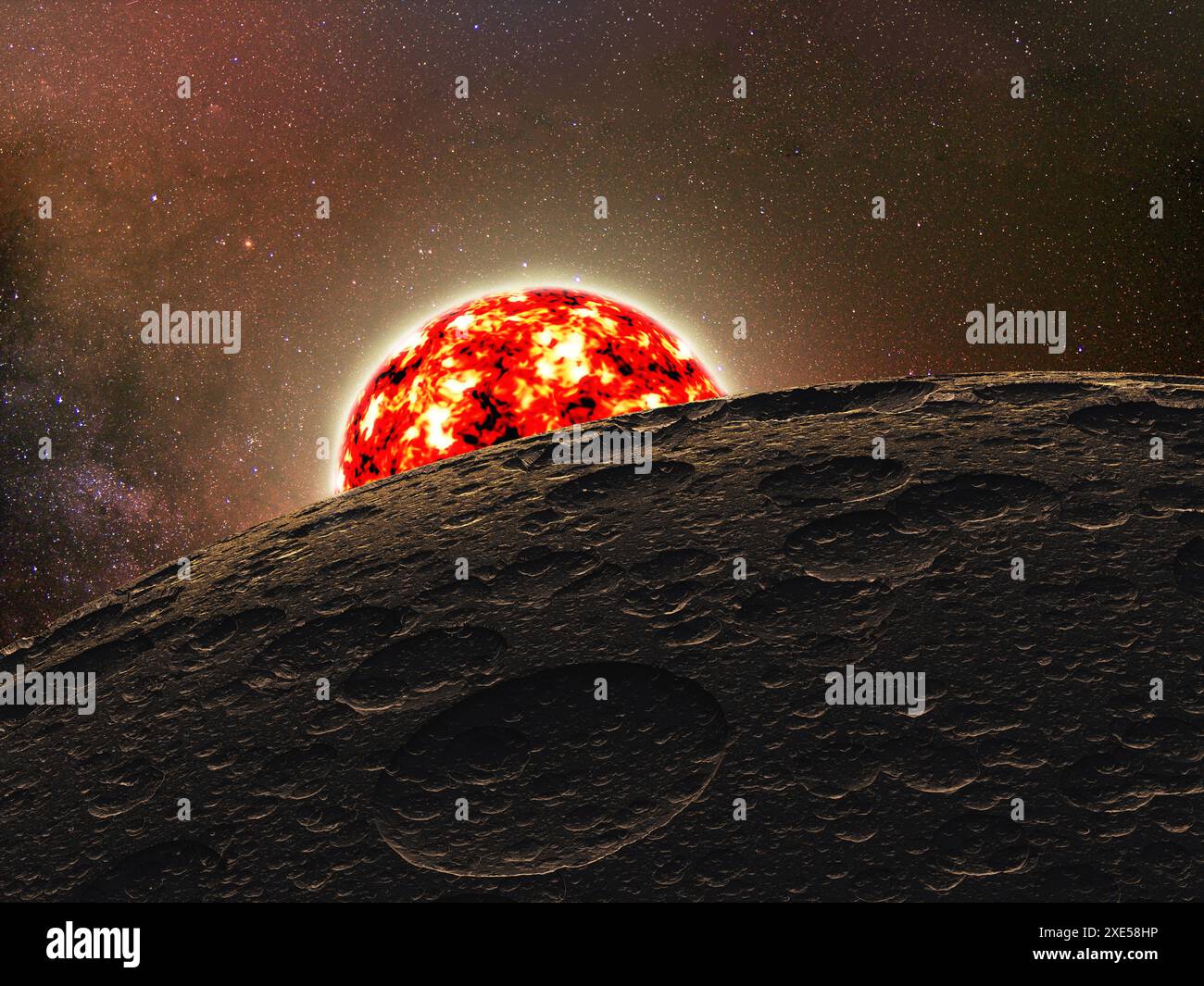 Burning star with face Stock Photo - Alamy